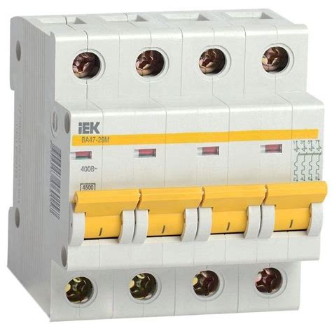 ᐉ Автоматический выключатель IEK ВА47-29 50A 4,5kA 4 полюса тип D MVA21 ...