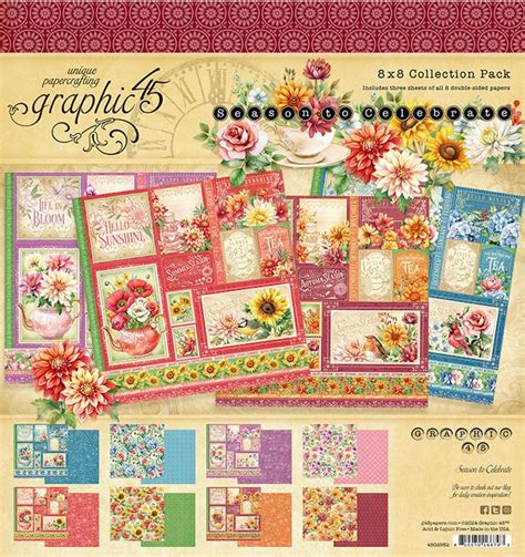 graphic 45 season to celebrate collector s edition 8×8 pack