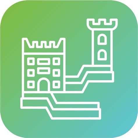 Diseño Vectorial De La Gran Muralla China Estilo De Icono Vector Premium