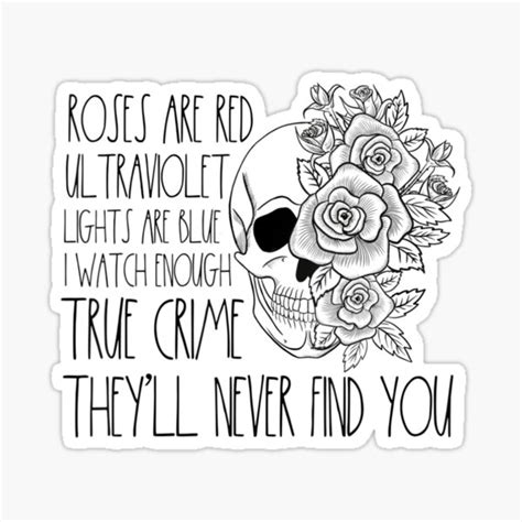 Pegatina «las Rosas Son Rojas Las Luces Ultravioleta Son Azules El