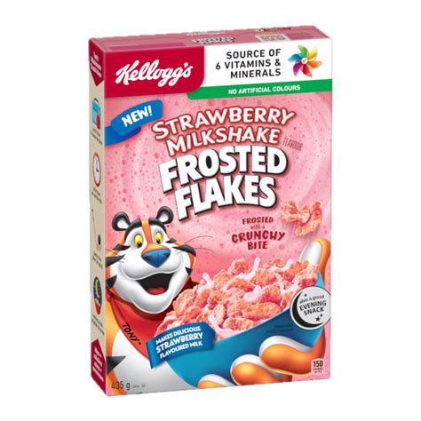 Kelloggs Strawberry Milkshake Frosted Flakes Canada 350g Candymail Uk