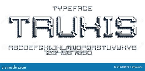 Minimal Geometric Cyberpunk Font With Facet Effect Vector Typeface In