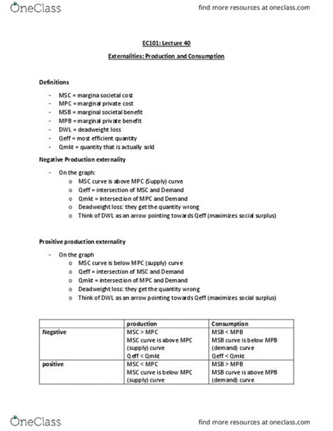Cas Ec 101 Lecture Notes Fall 2018 Lecture 40 Deadweight Loss Demand Curve Externality