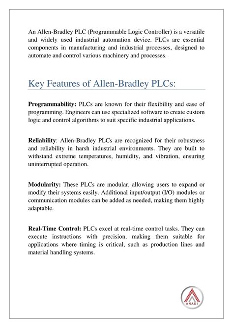 Ppt An Allen Bradley Plc Programmable Logic Controller Is A Versatile And Widely Used