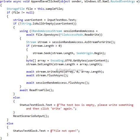File Manipulation In Windows Store Apps Dotnetcurry
