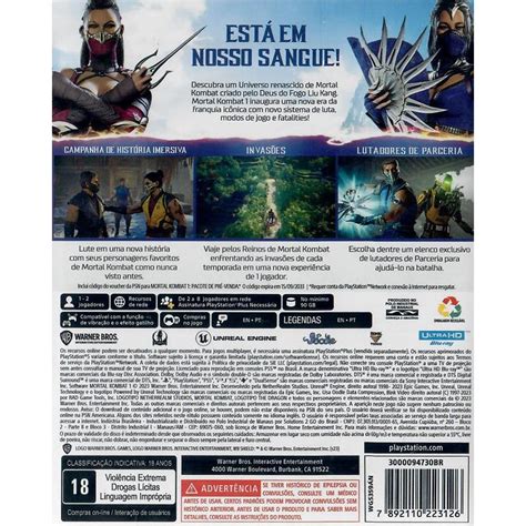 Mortal Kombat 1 Ps5 Novo Jogo Mídia Física Arena Games Loja Geek