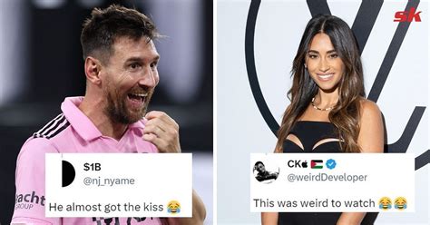 He Almost Got The Kiss This Was Weird Lionel Messis Wife Antonela Roccuzzo Apparently