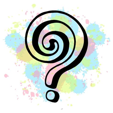 질문표 아이콘 손으로 그림을 그리는 이미지 터 프리미엄 벡터