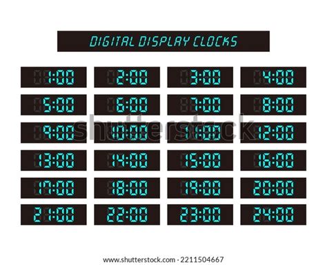 Digital Numerals Vector Illustration Clock Face 库存矢量图（免版税）2211504667