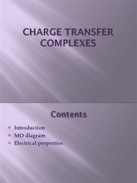 Charge Transfer Complexes Download Free Pdf Coordination Complex Chemical Bond