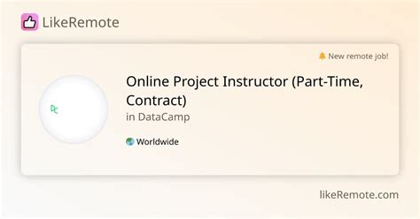 📩 Online Project Instructor Part Time Contract At 🏢 Datacamp 📍remote Job In 🌏 Worldwide R