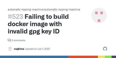 Failing To Build Docker Image With Invalid Gpg Key Id · Issue 523 · Automatic Ripping Machine