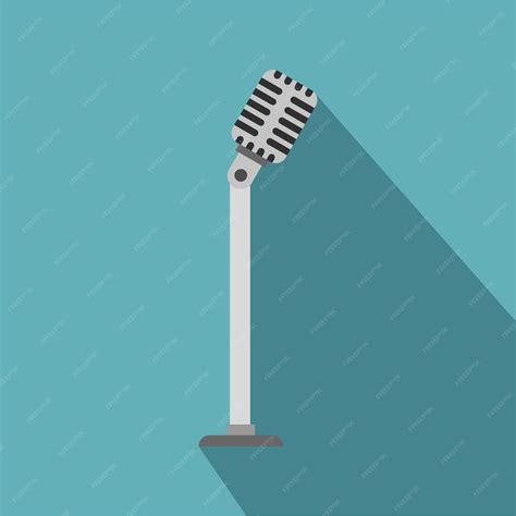 Premium Vector Microphone On Stand Icon Flat Illustration Of