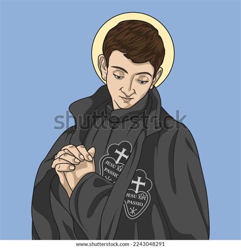 Saint Gabriel Our Lady Sorrows Colored Stock Vector Royalty Free