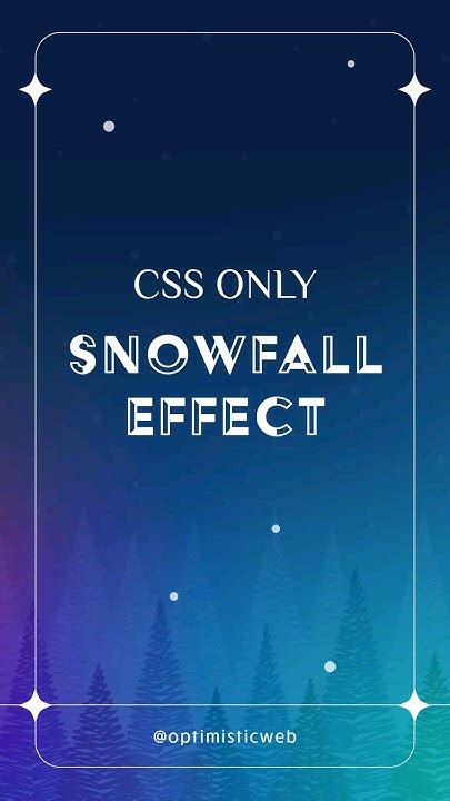 Pure Css Snowfall Animation Effect No Javascript Youtube