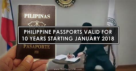 Philippine Passport To Be Valid For 10 Years Starting January 2018