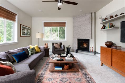 East Meets West Living Room Redesign Contemporary Living Room