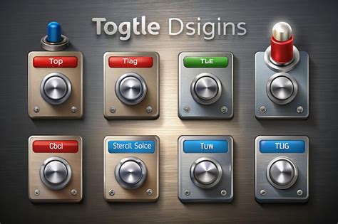 Coleção Realista De Interruptores De Alternância Para Controle De Ligação E Desligação Imagem
