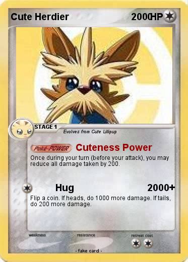 Pokémon Cute Herdier Cuteness Power My Pokemon Card