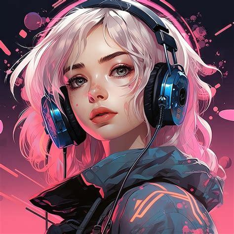 Premium Ai Image Retrofuturistic Posters With Cute Anime Girls Ai