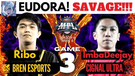 Bren Esports Vs Cignal Ultra Game 3 Tagalog MPL PH Season 6 Week