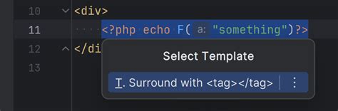 surround with command doesn t work on php tags ides support