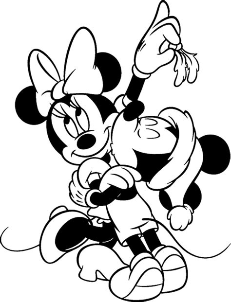Mickey Y Minnie Mouse En Navidad Para Colorear Imprimir E Dibujar