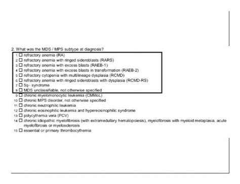 Overview Of Myelodysplasia And New Harmonized CIBMTR Forms