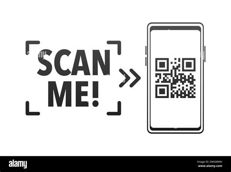 Scan Me Icon With QR Code Inscription Scan Me QR Code Label Stock