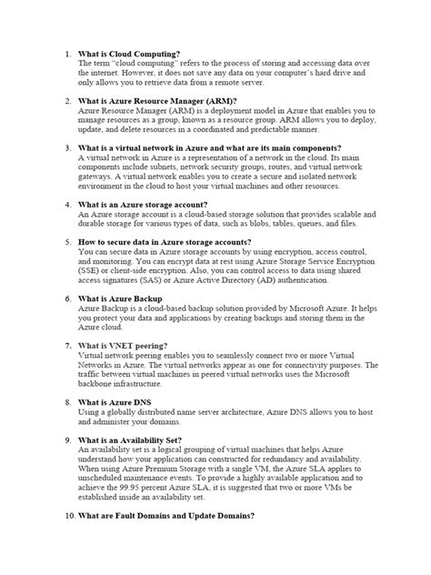 Interview Questions Azure Pdf Microsoft Azure Cloud Computing