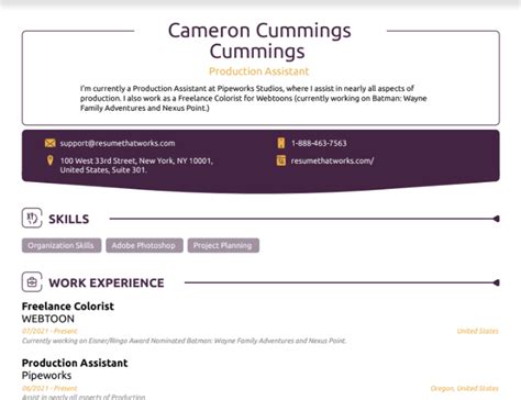 Download Free Production Assistant Resume Template On