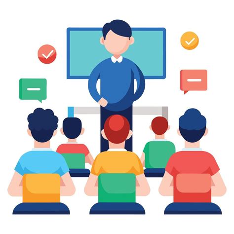 Attend Class Flat Vector Illustration 39844682 Vector Art At Vecteezy