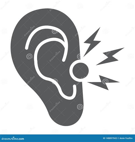 Ear Pain Glyph Icon Body And Painful Ear Ache Sign Vector Graphics