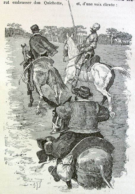 El bachiller Sansón Carrasco se despide de Don Quijote y Sancho