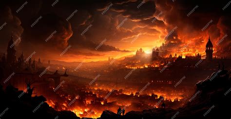 Premium Ai Image Destroyed Burning City Palestine On Fire Ai
