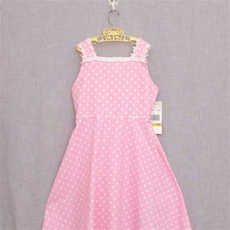 Pink And White Polka Dot Dress Etsy