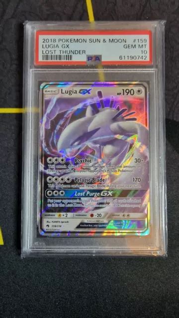 POKEMON PSA 10 Lugia GX 159 214 Sun Moon Lost Thunder GEM MINT EUR 46