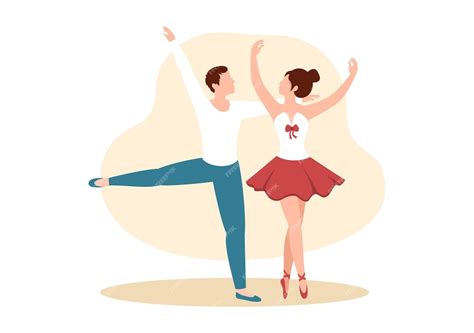 Premium Vector Ballerina Template Hand Drawn Cartoon Flat