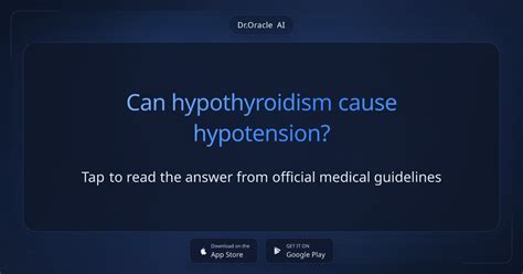 Can Hypothyroidism Cause Hypotension