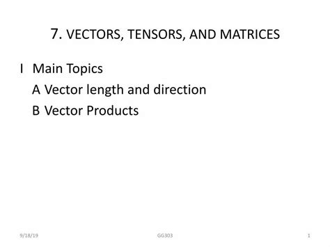 Pdf 7 Vectors Tensors And Matrices Imain Topics Avector €¦ · 7