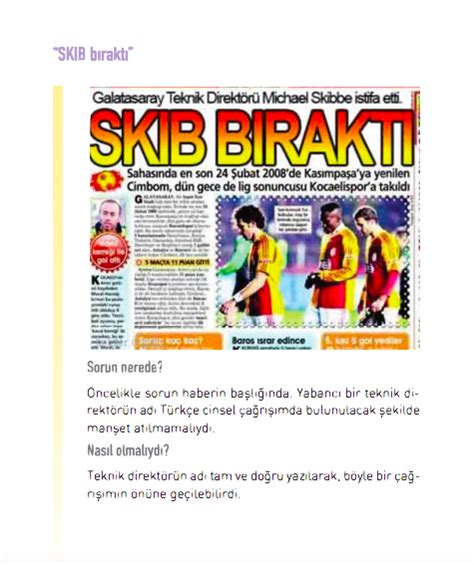 Michael Skibbe Ve Fotomaçın Skib Bıraktı Manşeti