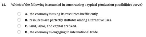 SOLVED Which Of The Following Is Assumed In Constructing A Typical