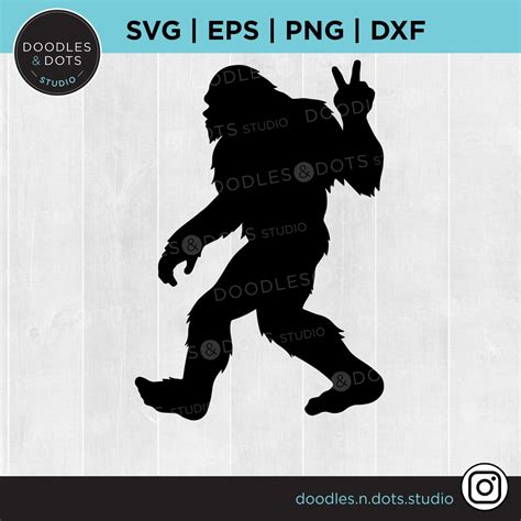 Bigfoot Svg Peace Sign Svg Sasquatch Svg Big Foot Svg For Cricut