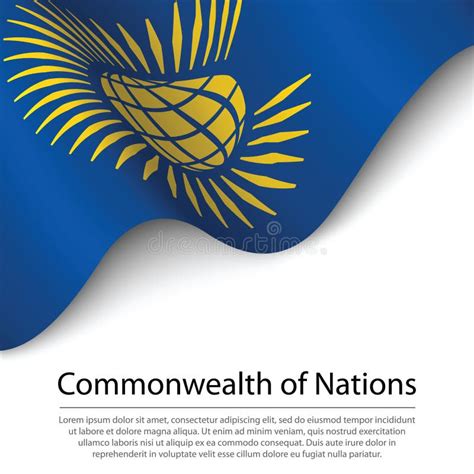 Waving Flag Of Commonwealth Of Nations On White Background Bann Stock