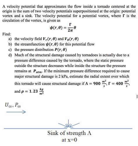 Solved A Velocity Potential That Approximates The Flow