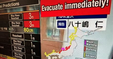 Japan Issues Tsunami Warnings Orders Evacuations After Series Of