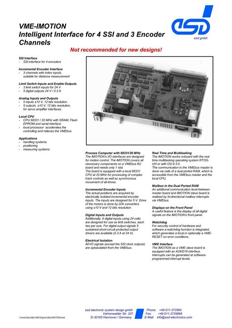 Download Complete Data Sheet PDF File Esd Electronics Inc