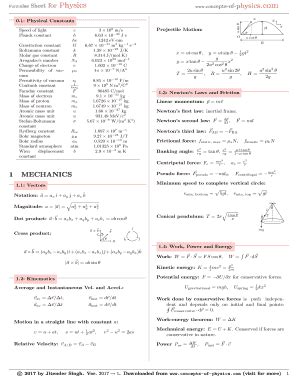 Physics 101 Formula Sheet: Complete with ease | airSlate SignNow