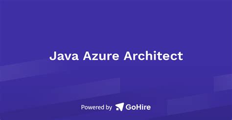 Java Azure Architect At N Consulting Ltd Jobs At N Consulting Ltd