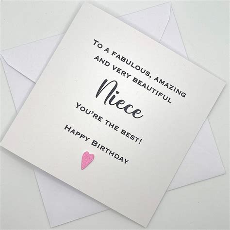 Niece Birthday Card Personalised Birthday Card For Niece Handmade